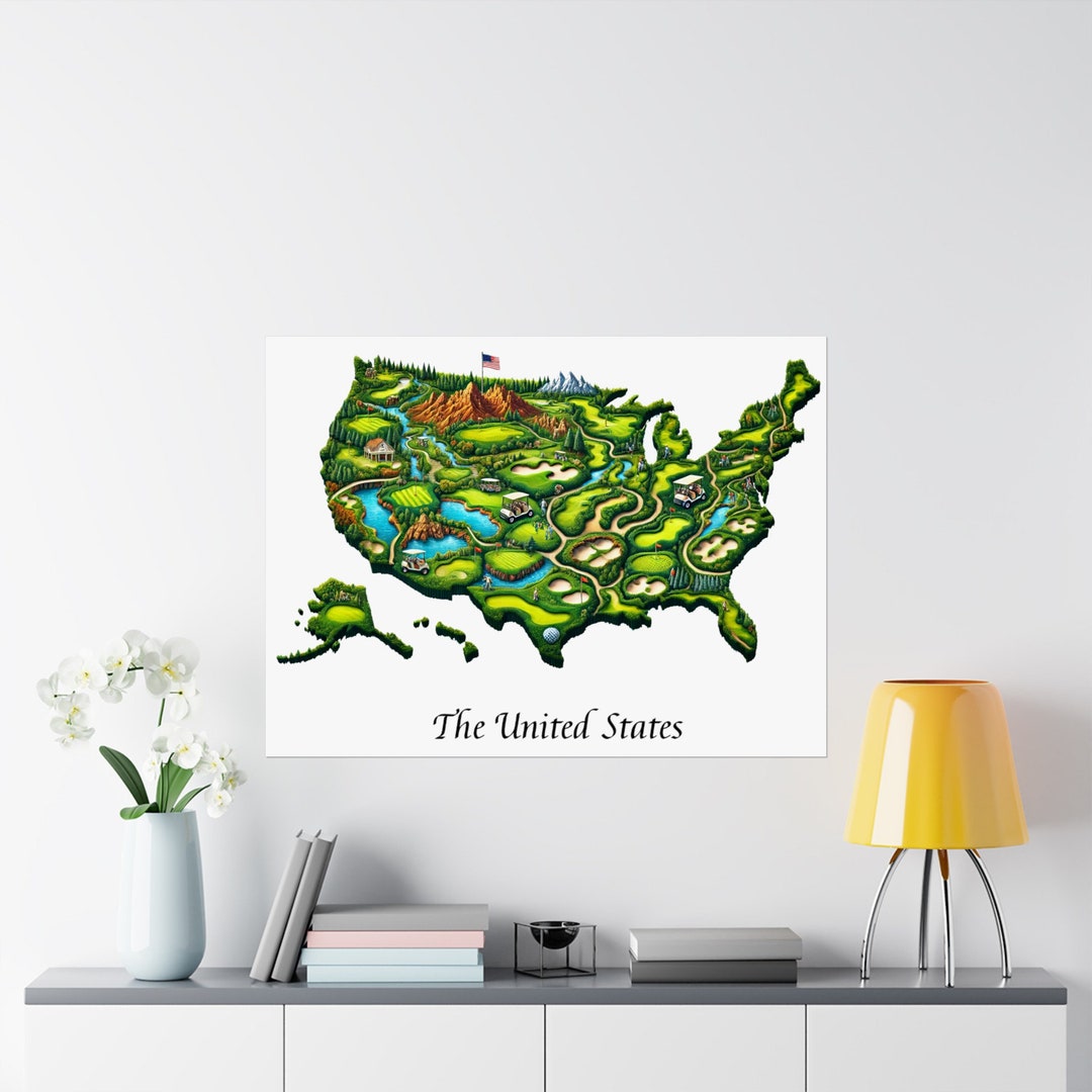 The United States Golf Map Pebble Beach, California, Augusta, Masters ...