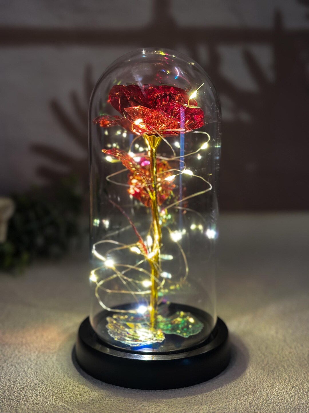 Personalized Galaxy Rose Night Light, Gold Foil Rose, Thank You Gift - Etsy