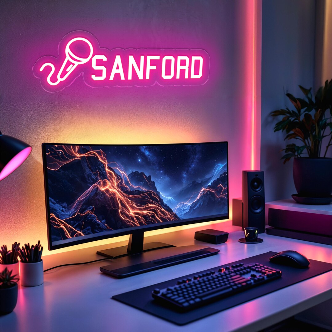 Custom Neon Sign With Base,gamer Tag LED Neon Light,gaming Room ...