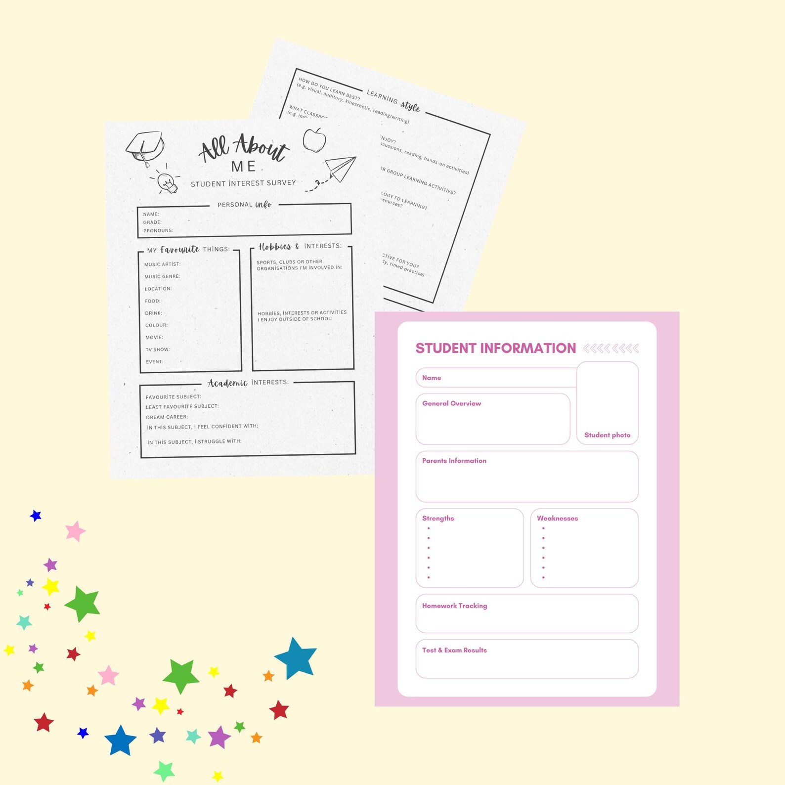 All About Me Poster Set 8 Unique Themes for Kids Printable Activity ...