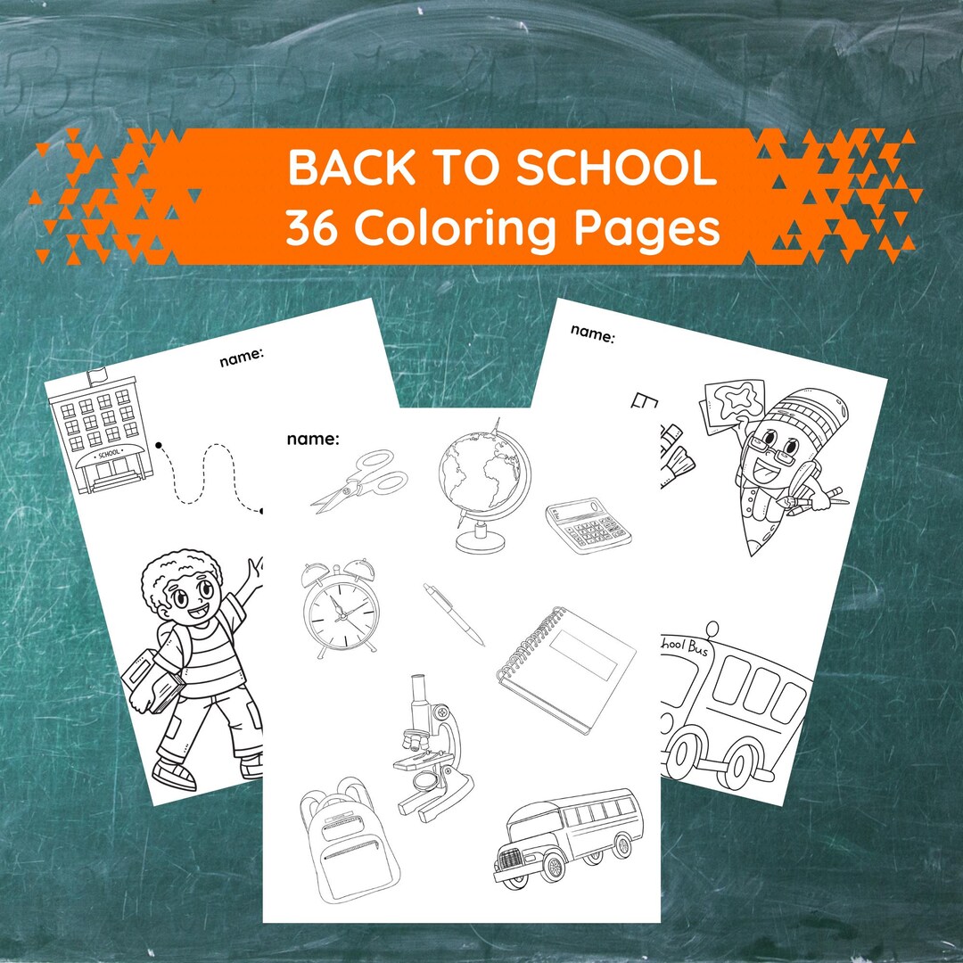 36 Fun School-themed Coloring Pages Back-to-school Activities US Letter ...