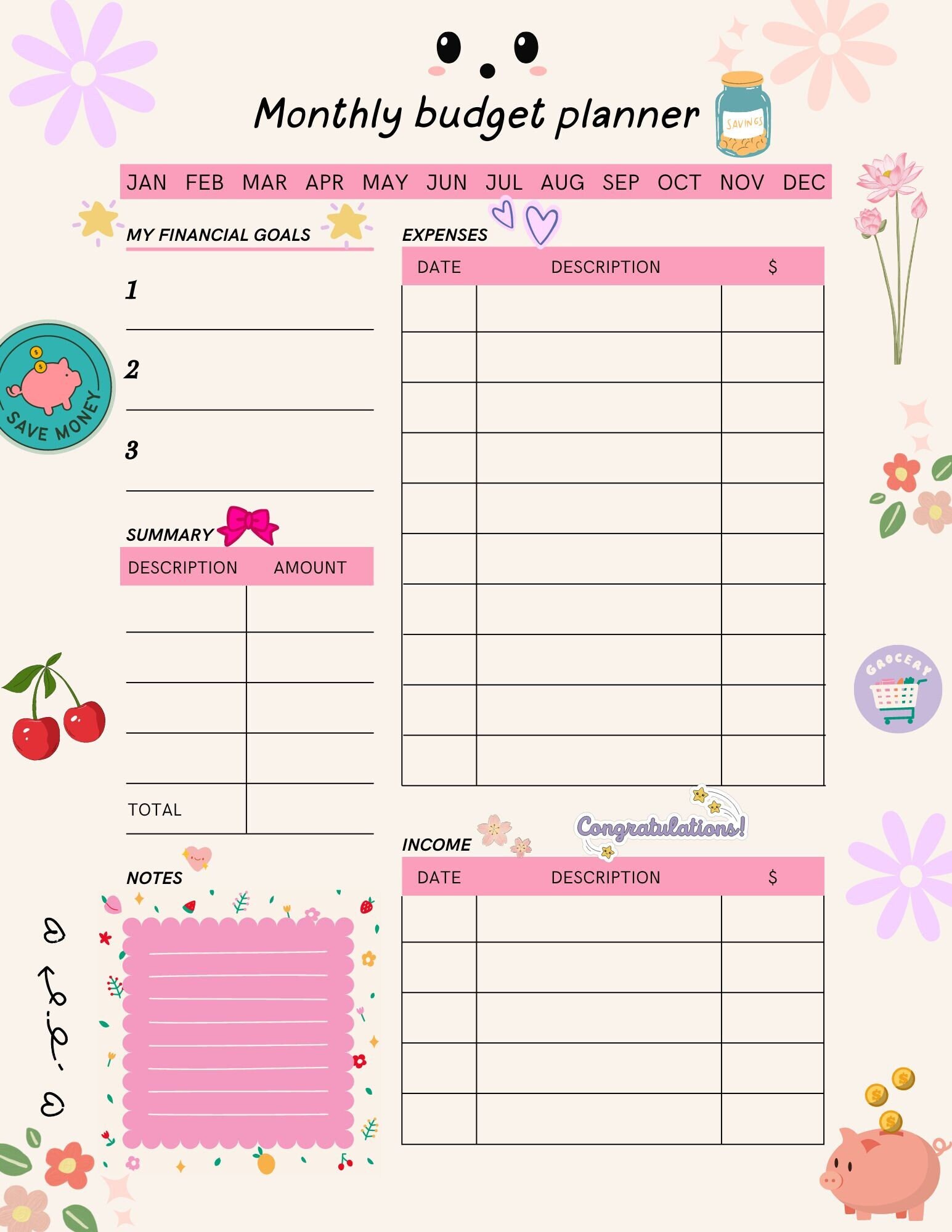 Savvy Finances: Your Ultimate Monthly Digital Budget Tracker - Etsy