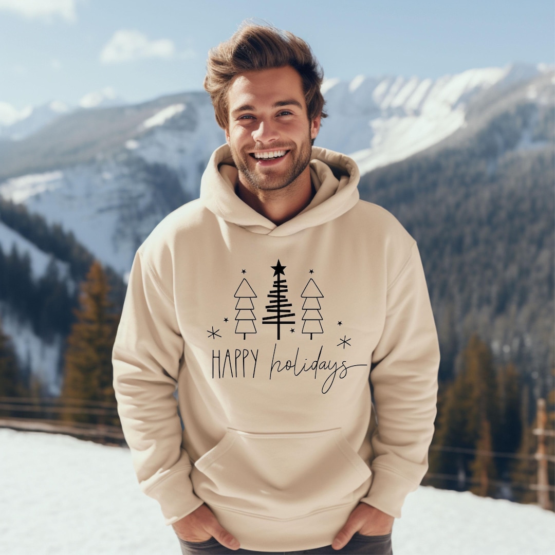 Happy Holidays Hoodie, Merry Christmas Hoodie, Cute Holiday Hoodie ...