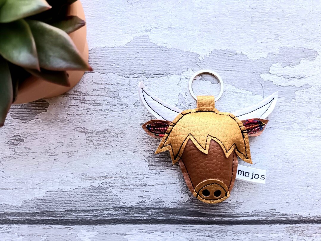 Highland Cow Keyring, Vegan Cow Keyring, Cow Keychain, Cow Keyring ...