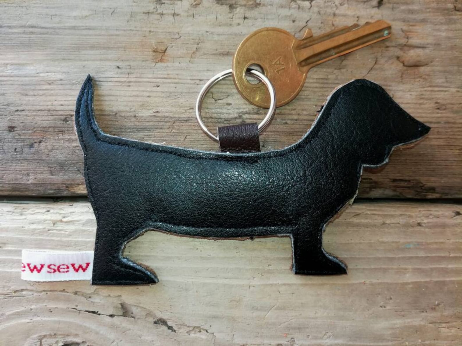 Dachshund keyring leather dog keyring sausage dog keychain dog | Etsy