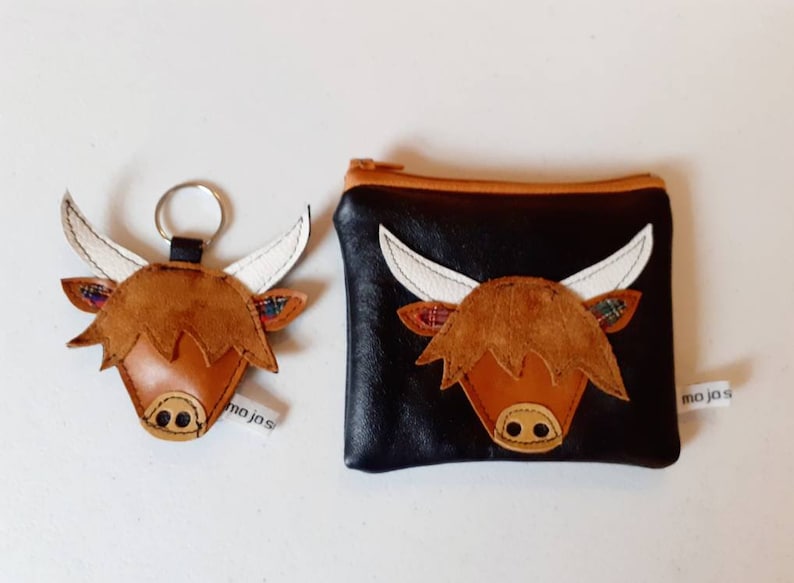Highland Cow Keyring Leather Cow Keyring Cow Keychain Cow | Etsy UK