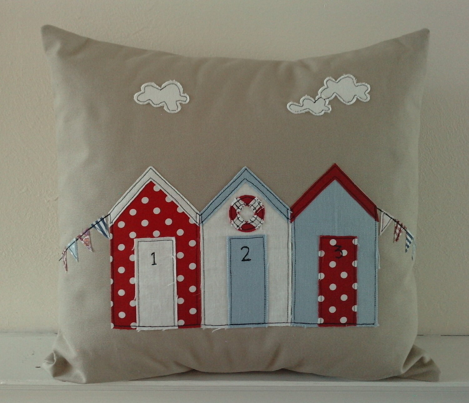 Set of 3 Nautical Linen Applique Cushion Covers ..can Also Buy - Etsy UK