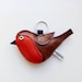 Robin Keyring, Leather Robin Keyring, Christmas Keyring, Christmas ...