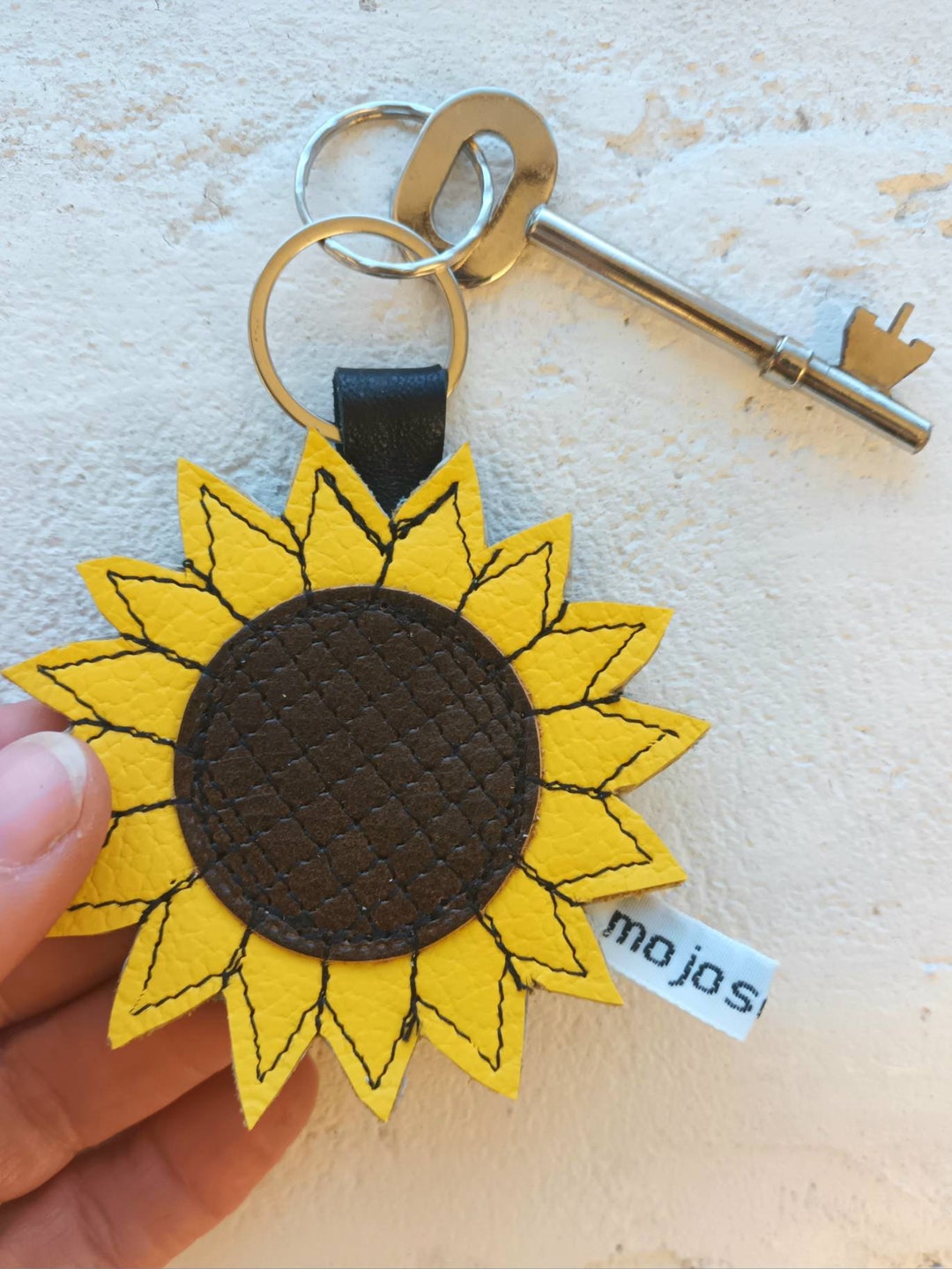 Sunflower Keyring,leather Keyring,sunflower Keychain,leather Flower ...