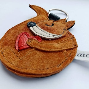 Squirrel Keyring, Leather Squirrel Keyring, Squirrel Keychain, Squirrel ...