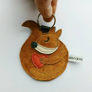 Squirrel Keyring, Leather Squirrel Keyring, Squirrel Keychain, Squirrel ...