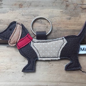 Dachshund Keyring Leather Dog Keyring Sausage Dog Keychain Dog Keyring ...
