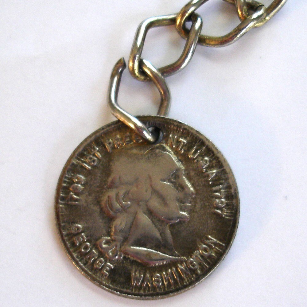 1960s-1970s Vintage Coin Belt Brass Tone Metal Chain Link With US ...