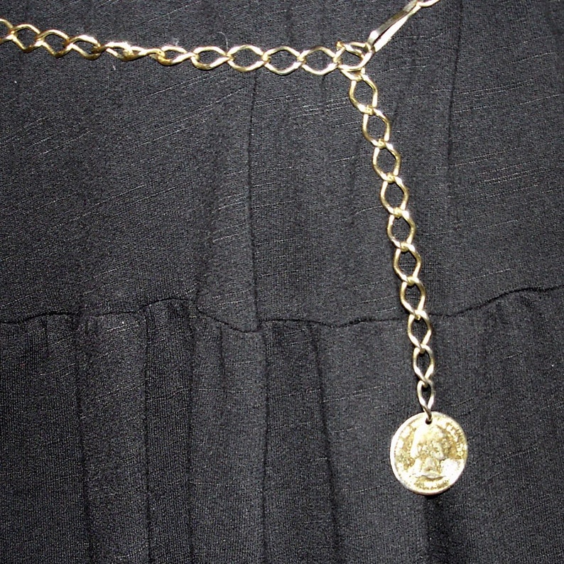 1960s-1970s Vintage Coin Belt Brass Tone Metal Chain Link With US ...