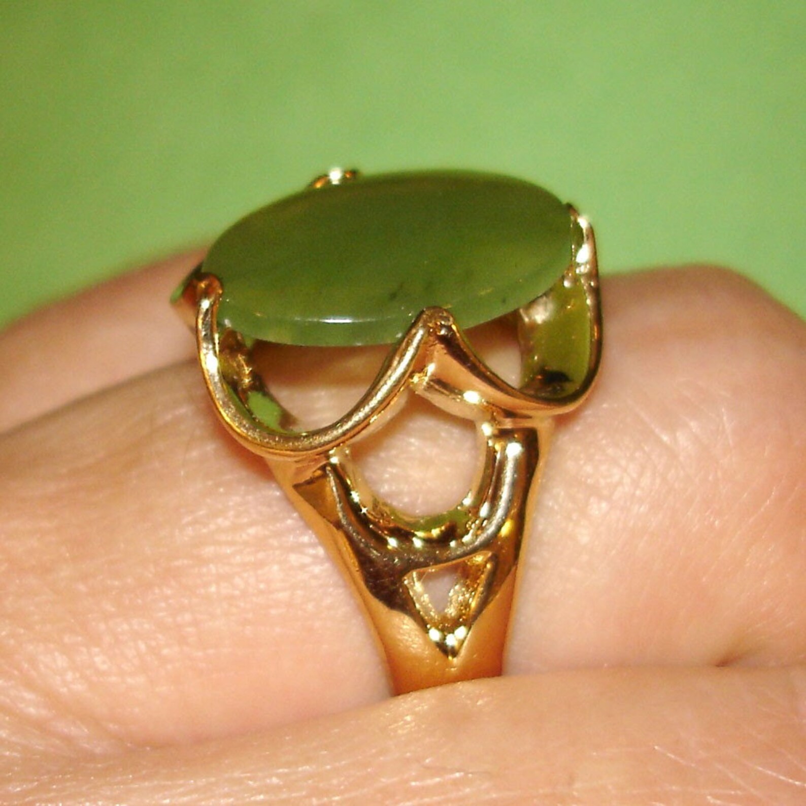 Elegant Vintage Gold Plated Sterling Silver and Large Oval - Etsy