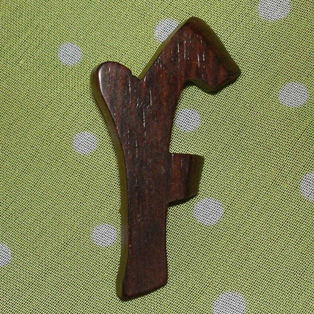 Vintage wooden letter initial F brooch 2 inch F is for Frances Fay ...