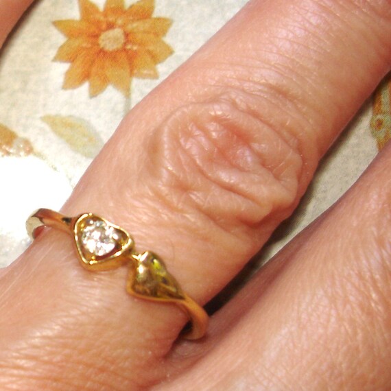 Vintage RSC Faux Diamond Joined Golden Hearts Sweetheart Gold - Etsy