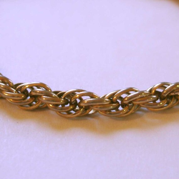 vintage woven ropy nautical golden chain links layeri… - Gem
