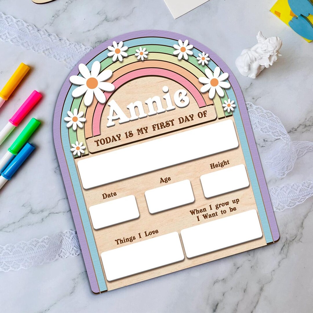 Personalized First Day of School Board, Custom First Day of School ...