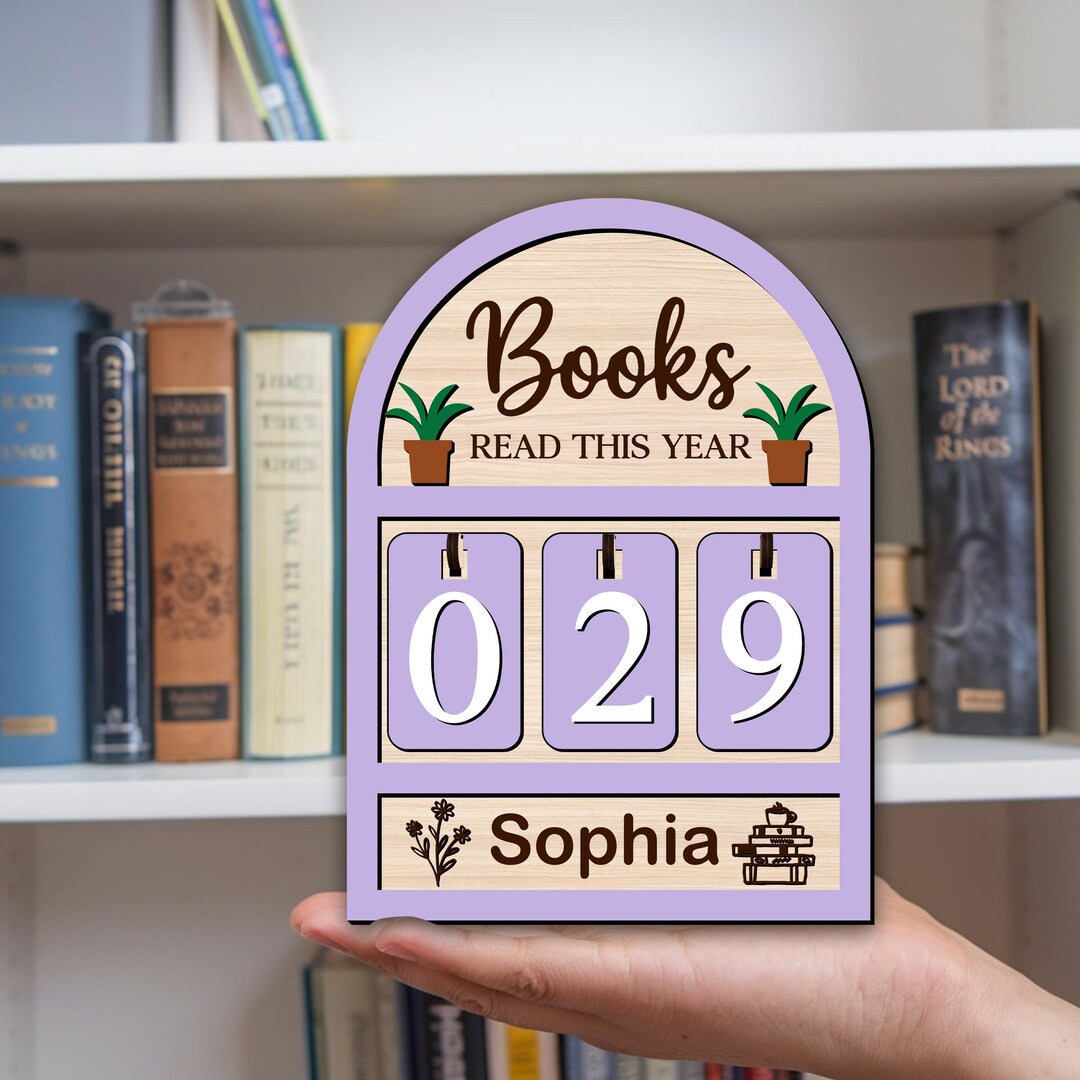 Personalized Books Read Tracker Sign, Books Read This Year Counter ...