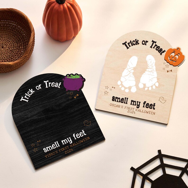 Customized DIY Halloween Footprint Sign, Halloween Footprint or ...