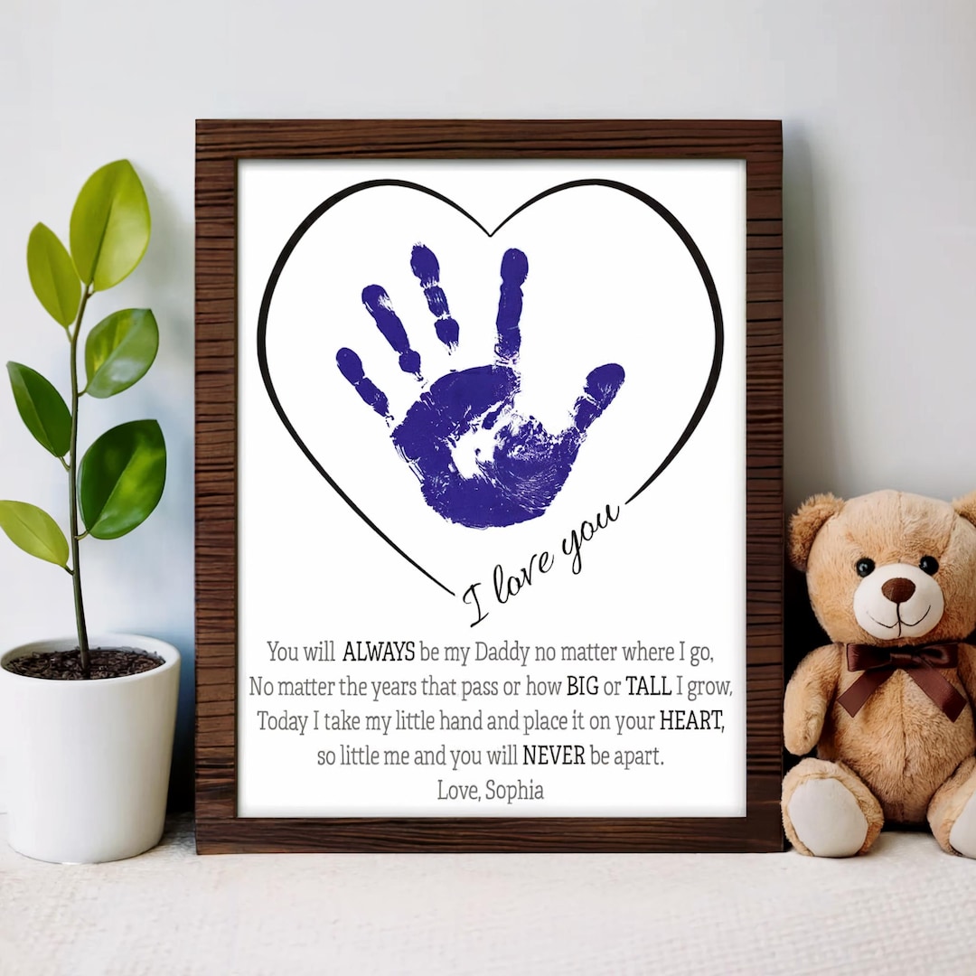 Custom Father's Day Handprint Craft, DIY Craft Gift for Dad, Dad Gift ...