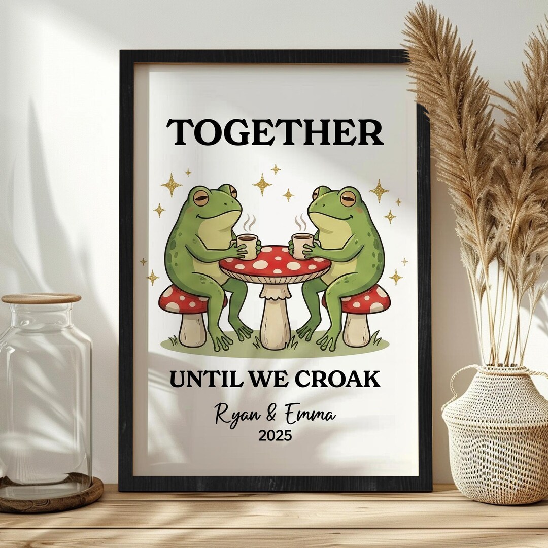 Personalized Couple Sign: Custom Frog Couple Anniversary Engagement ...