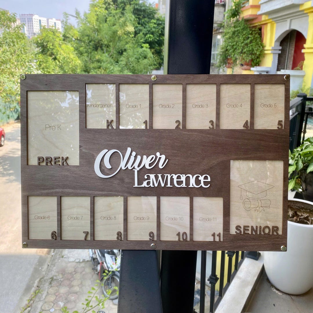 Custom Grade School Photo Frame, School Years Photo Frame Gift, Pre K ...