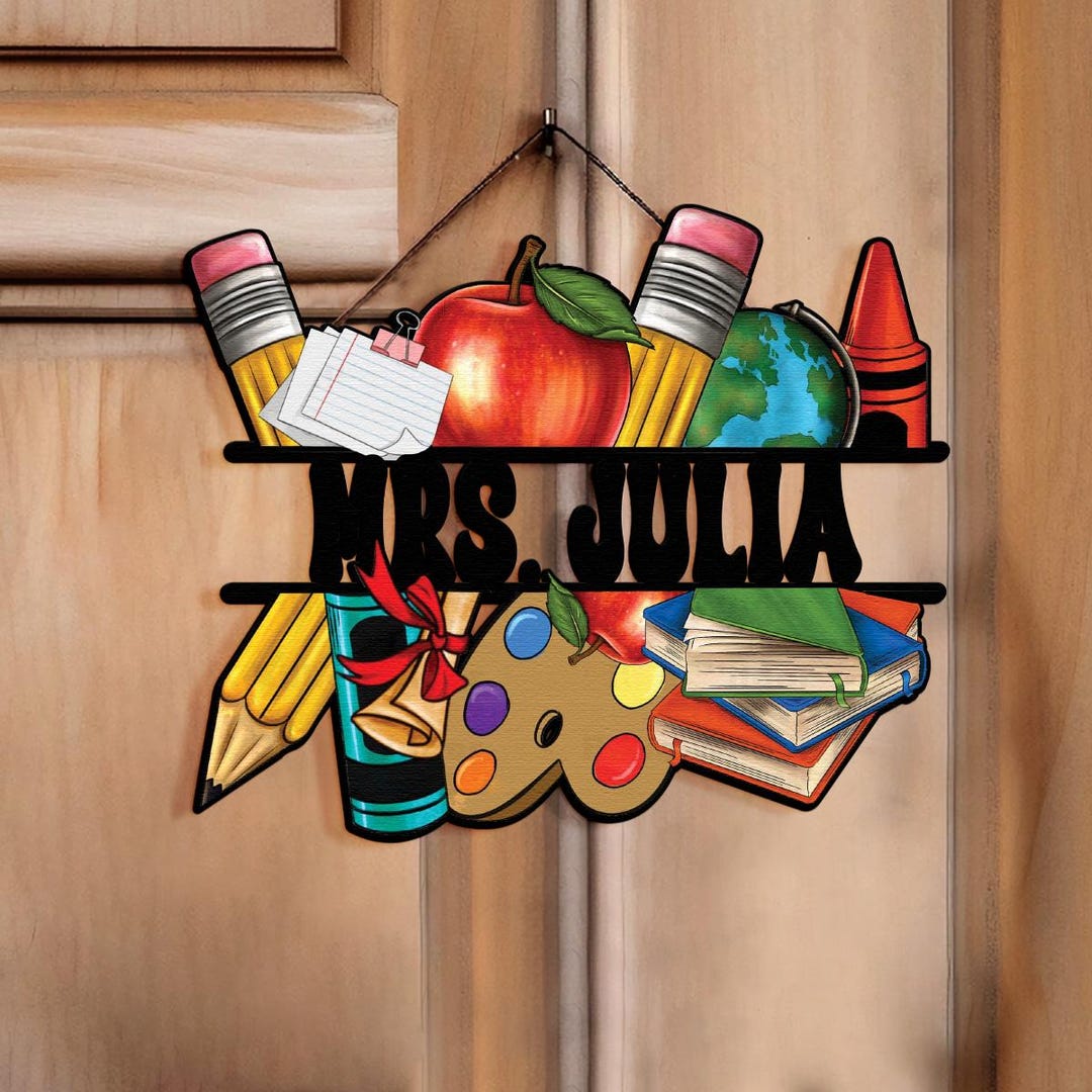 Art Teacher Door Sign, Art Class Welcome Sign, Custom Teacher Name Sign ...