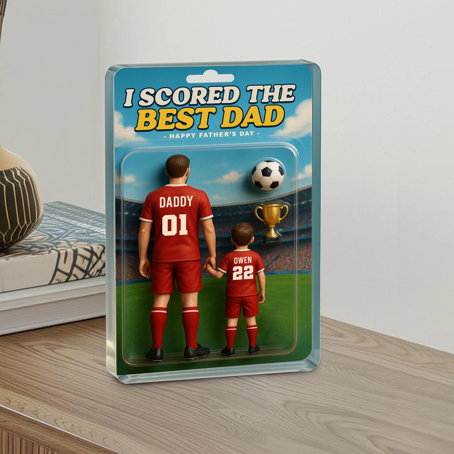 Custom I Scored the Best Dad Soccer Shape Acrylic Blocks, Father's Day ...
