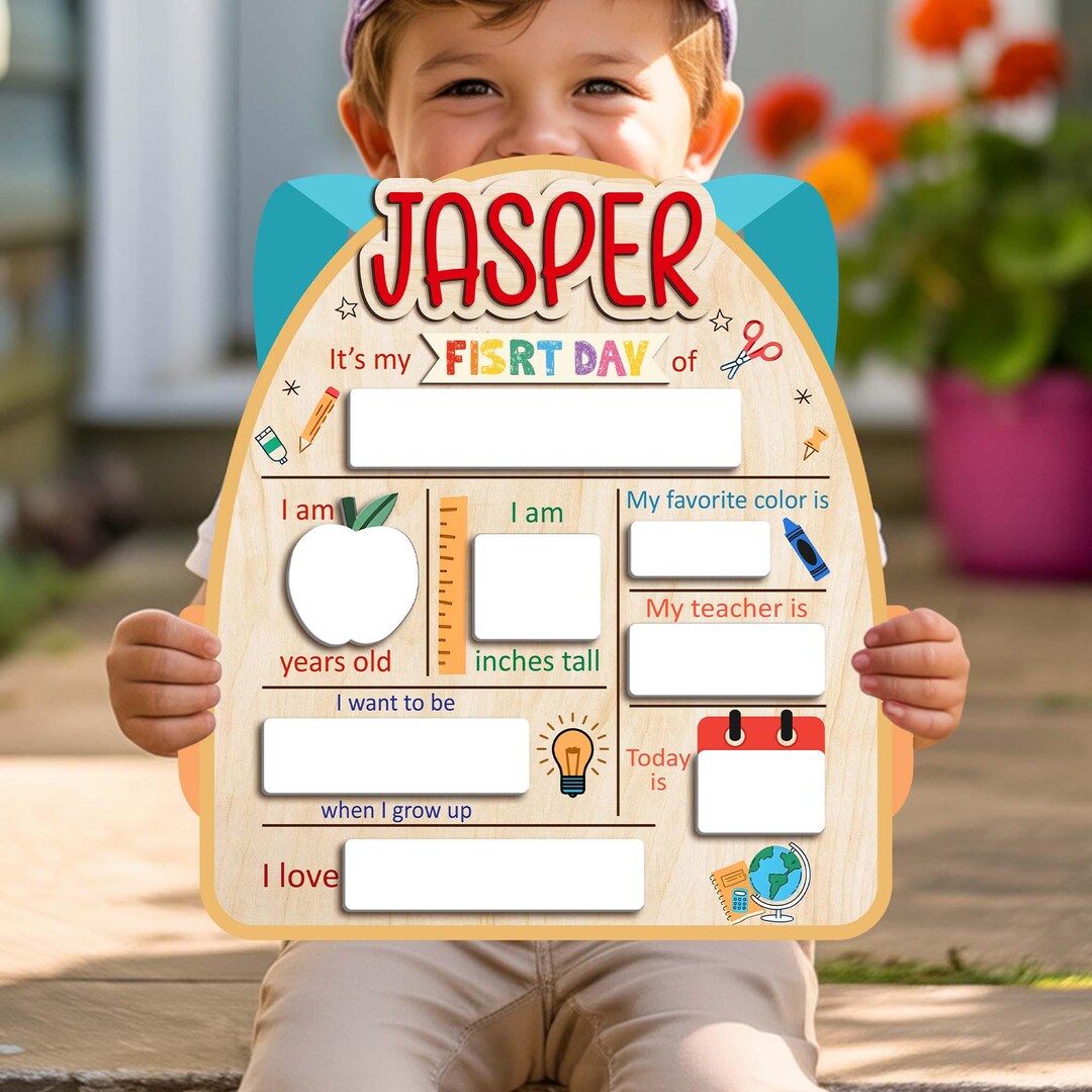 Custom Reusable Back to School Sign, First and Last Day of School Sign ...