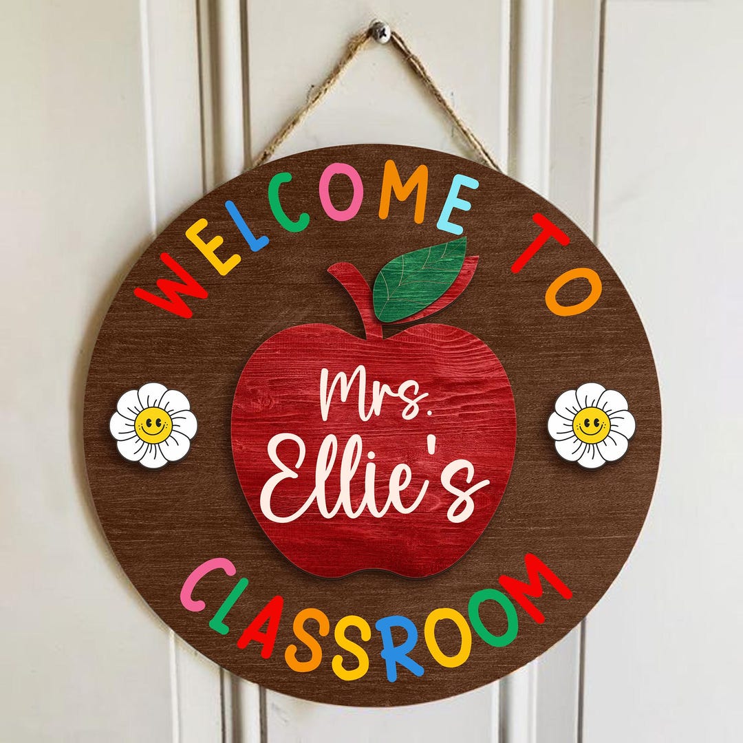 Custom Teacher Name Sign, Teacher Door Sign, Teacher Door Hanger ...