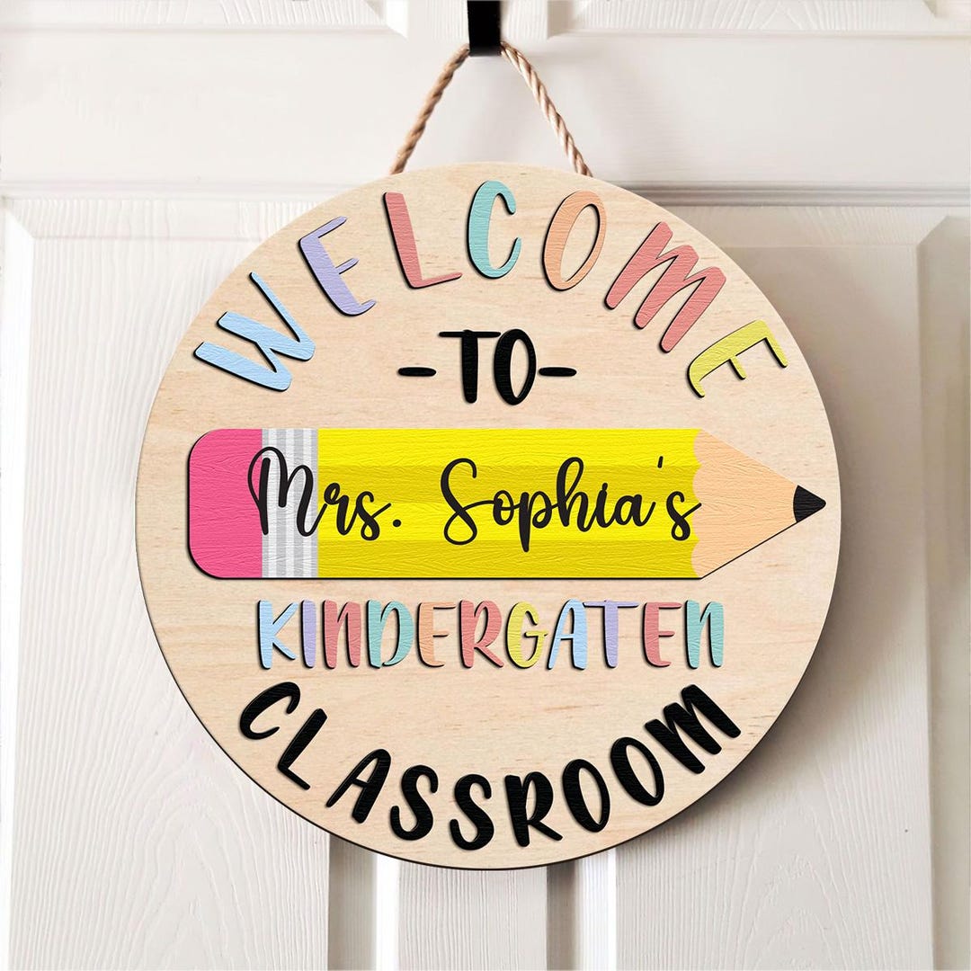 Personalized 3D Classroom Door Sign, Classroom Door Hanger, Pencil Door ...