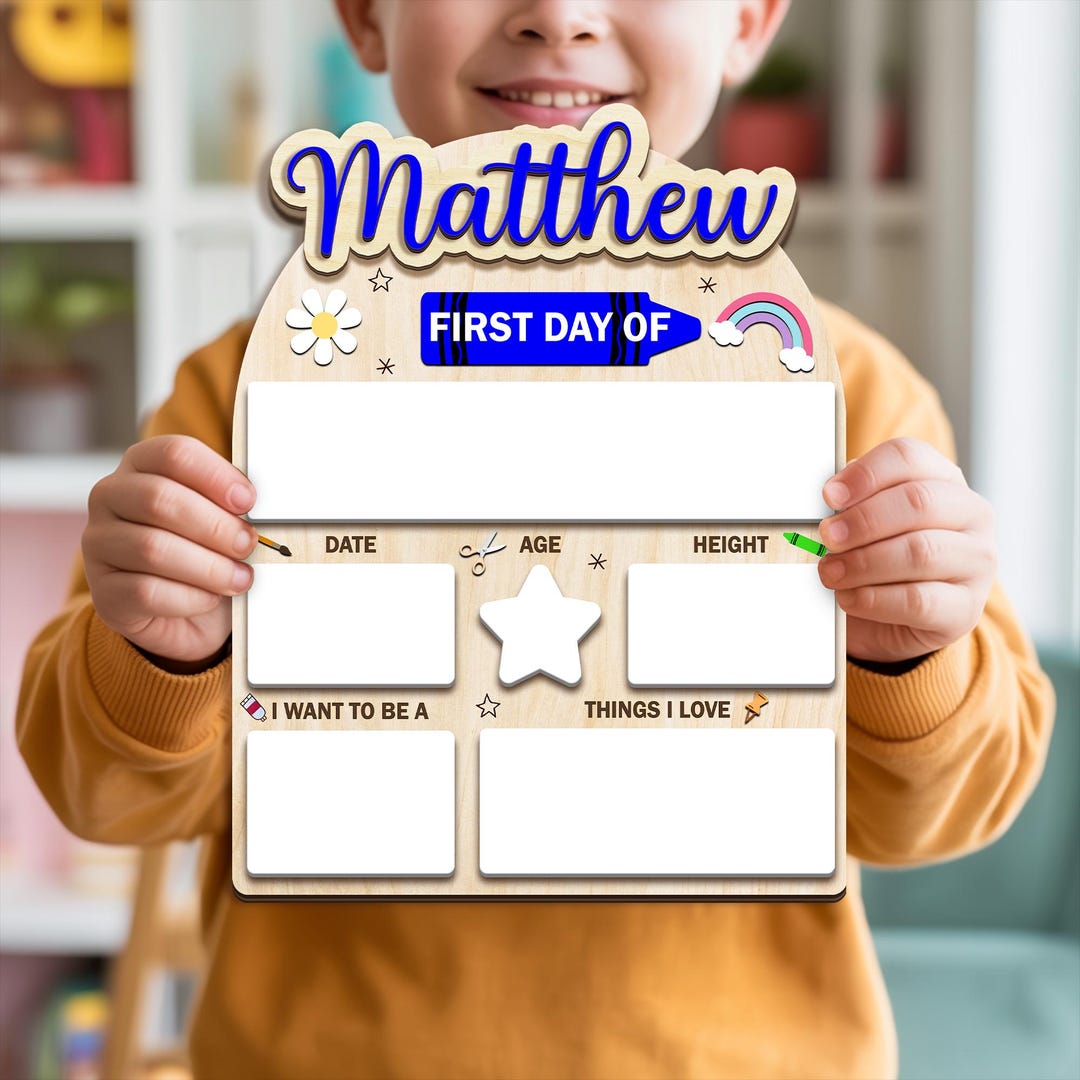Reusable Back to School Sign for Photos, Personalized First Day of ...