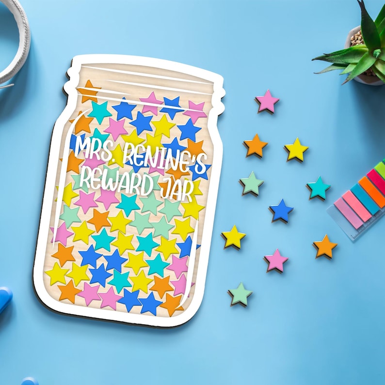 Custom Star Reward Jar for Classroom, Personalized Teacher Jar, Custom ...