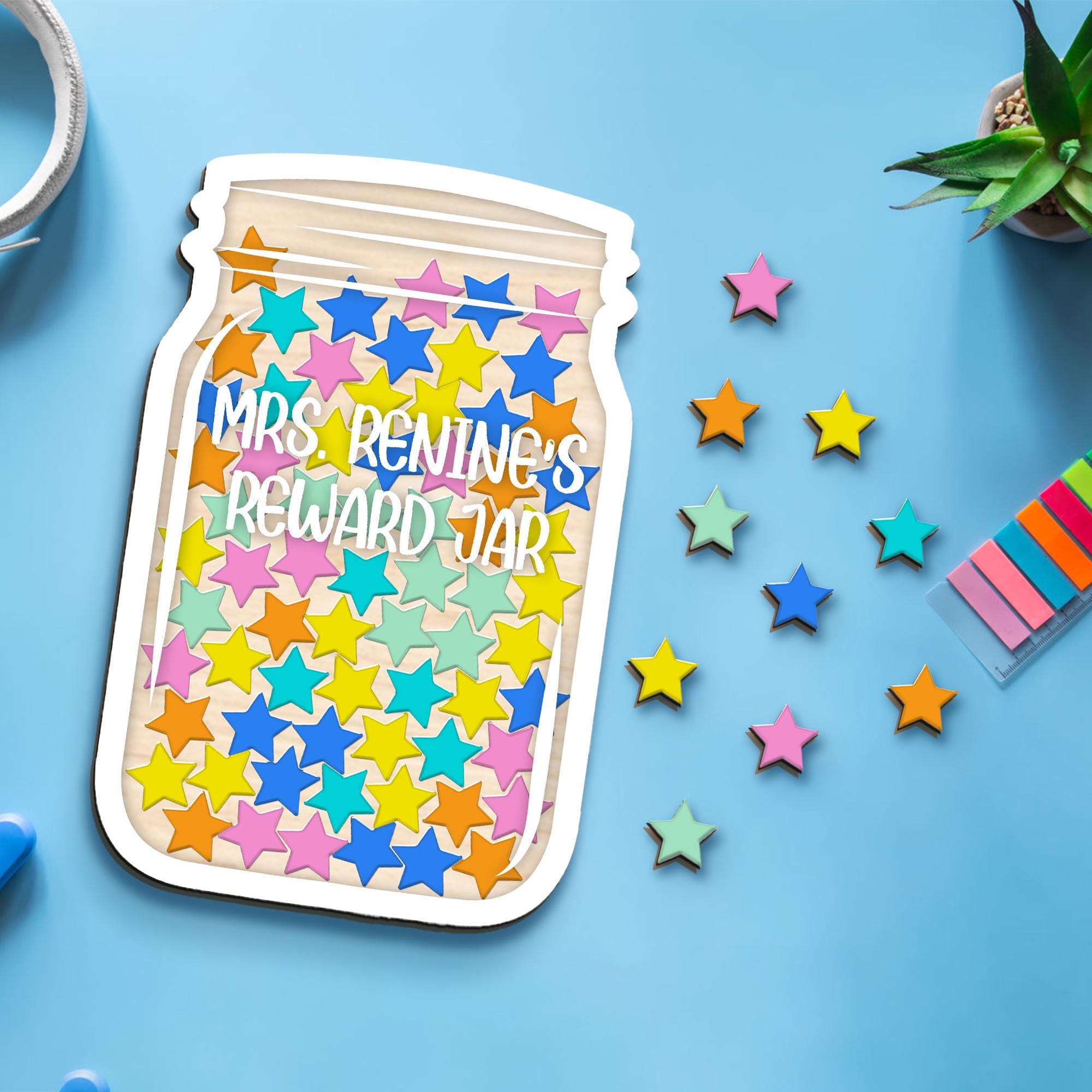 Custom Star Reward Jar for Classroom, Personalized Teacher Jar, Custom ...
