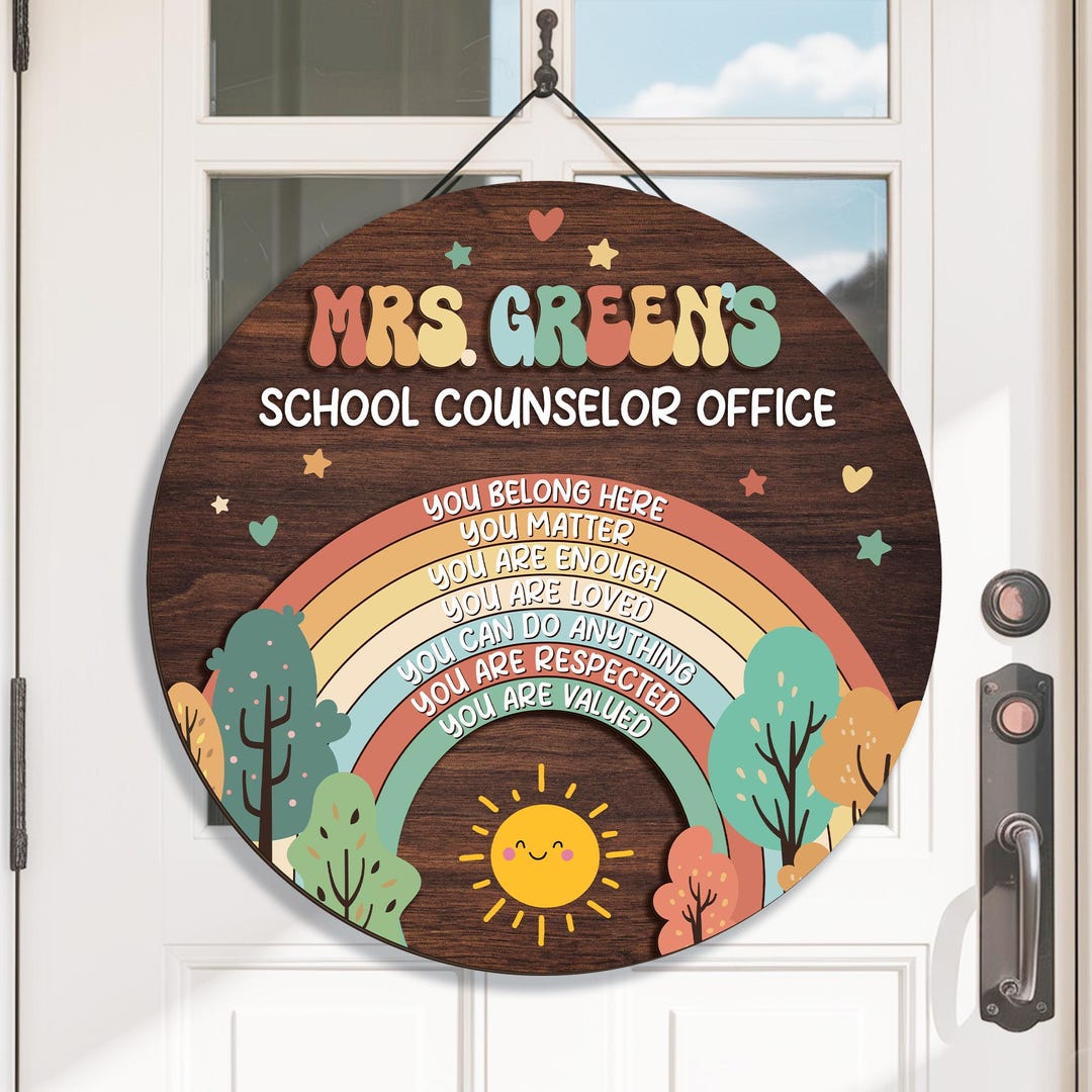 Custom Name School Counselor Office Door Sign, School Counselor Door ...