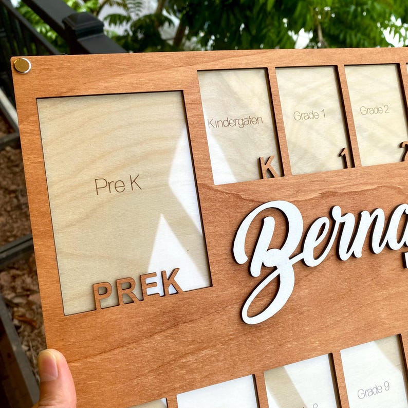 Custom Grade School Photo Frame, School Years Photo Frame Gift, Pre K ...