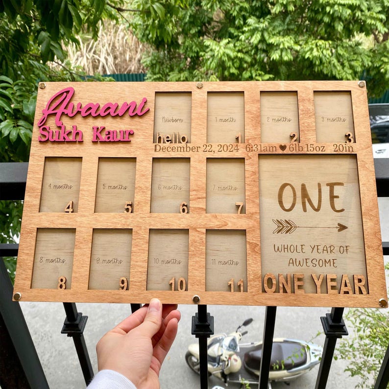 Custom Baby First Year Picture Frame, Custom Baby Photo Frame, Baby ...