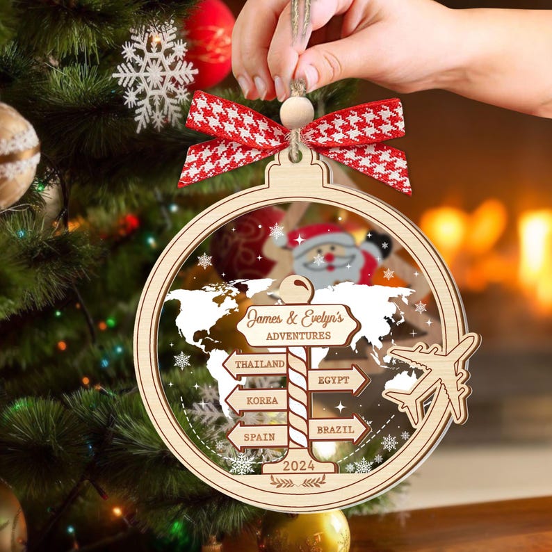 Customize Travel Adventure Ornament, Custom Travel Gift, Traveling ...