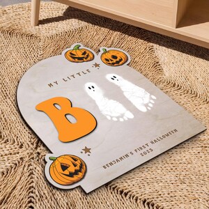 Custom DIY Halloween Footprint Sign, Babys First Halloween Keepsake ...
