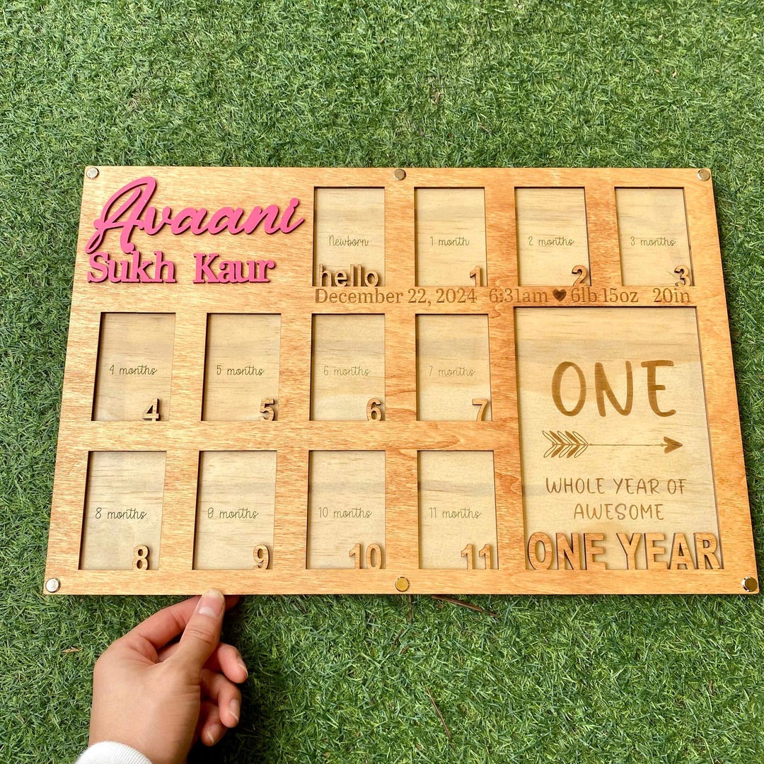 Custom Baby First Year Picture Frame, Custom Baby Photo Frame, Baby ...