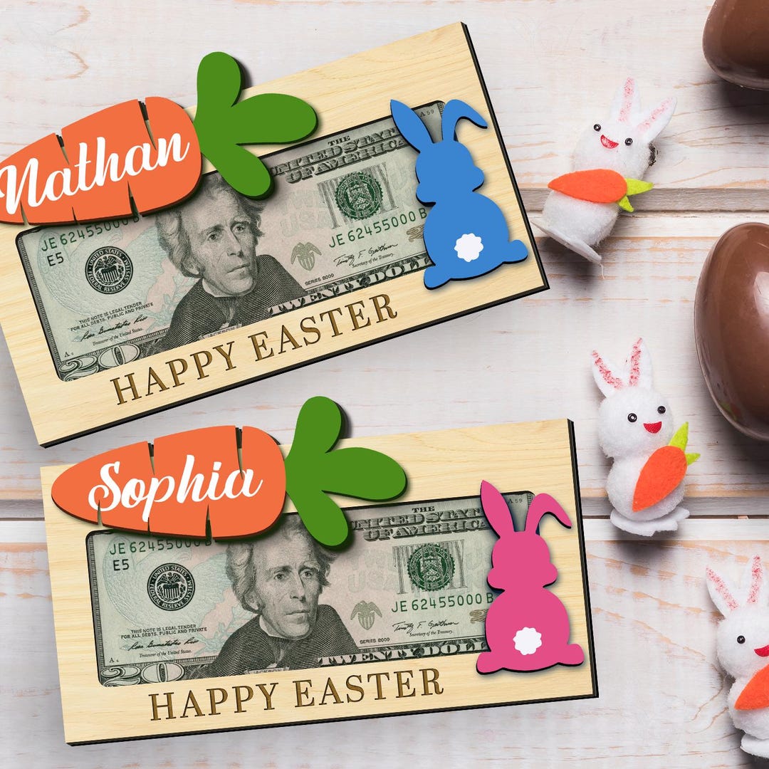 Custom Easter Money Holder, Hoppy Easter Money Holder, Easter Cash ...