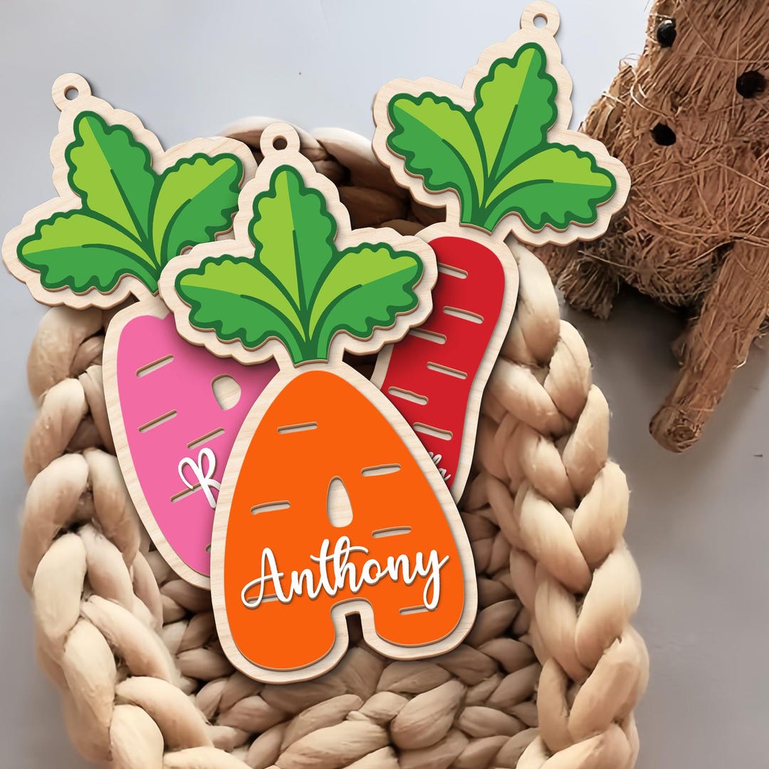 Custom Initial Carrot Name Tags, Custom Carrot Easter Basket Tags ...