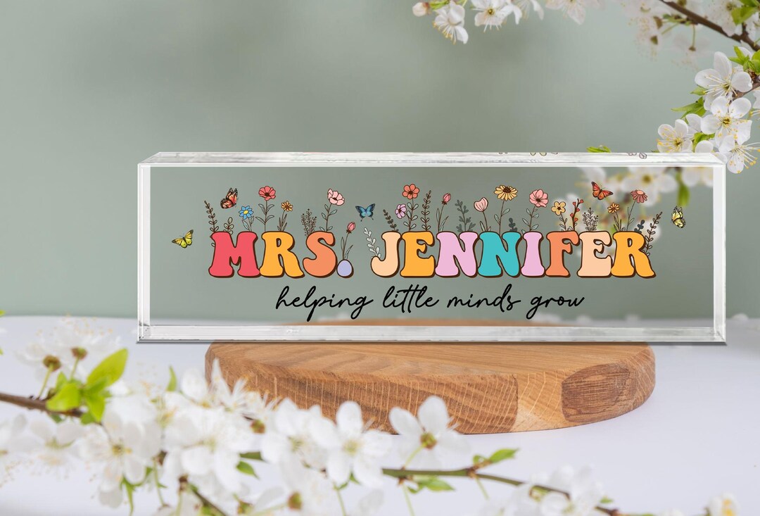 Custom Teacher Name Sign, Personalized Teacher Desk Name Plate, Teacher ...