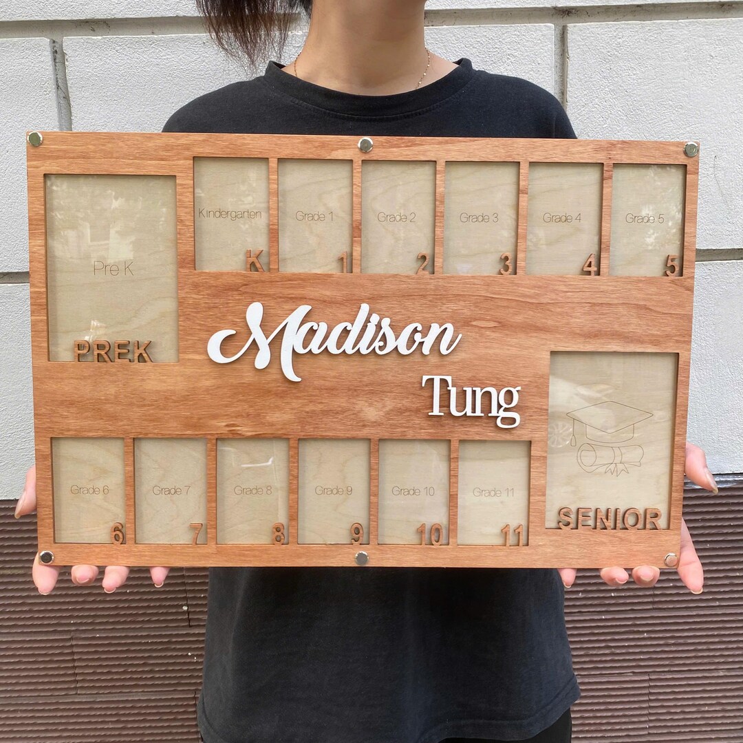 School Picture Frame Pre K to Graduation, Custom School Years Photo ...