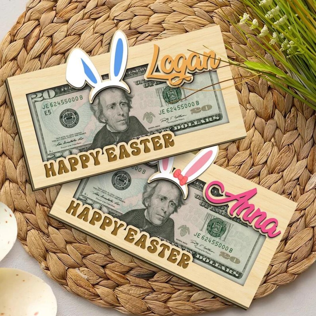 Personalized Easter Money Holder, Easter Bunny Money Holder, Easter ...