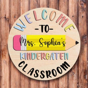 Personalized 3D Teacher Door Sign, Teacher Door Hanger, Pencil Door ...