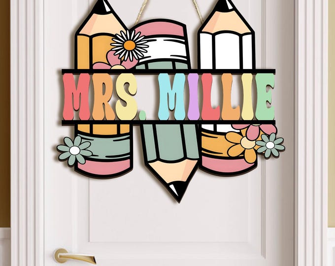 Custom Classroom Door Sign, Classroom Decor, Teacher Wooden Door Sign ...