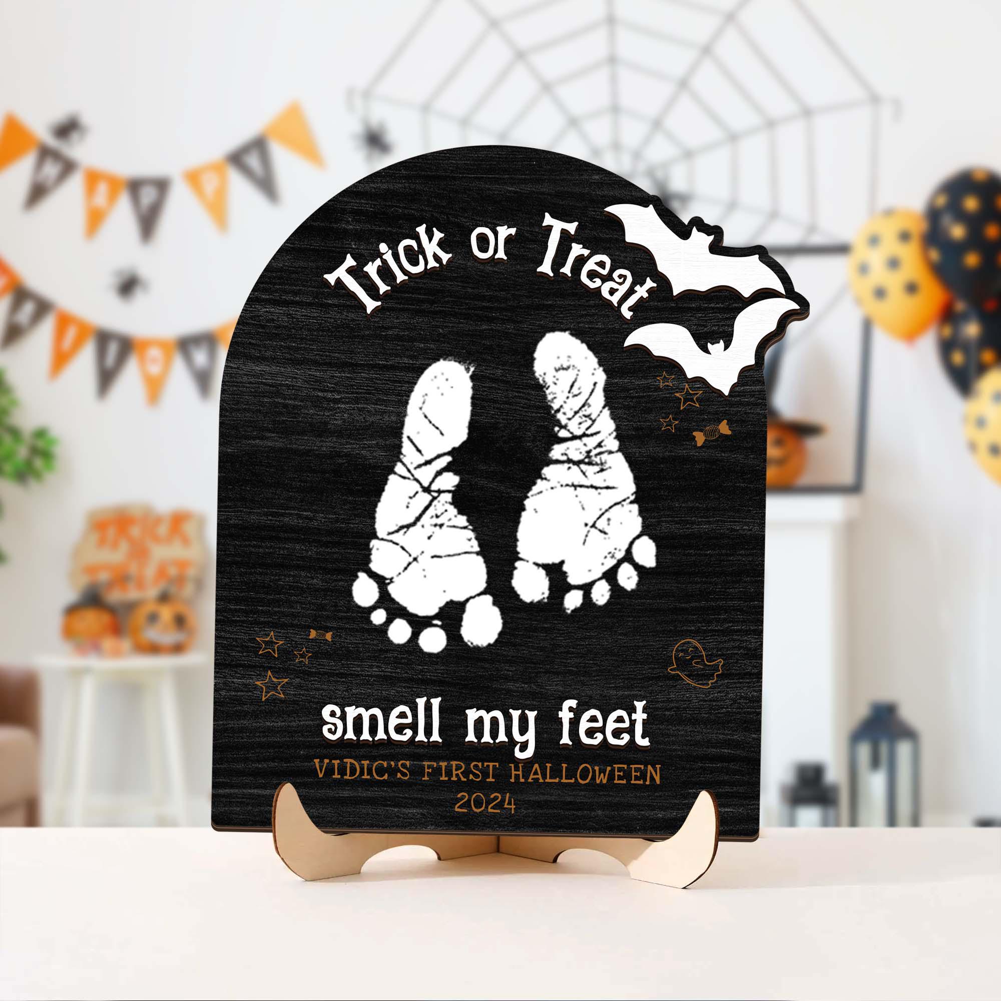 Customized DIY Halloween Footprint Sign, Halloween Footprint or ...